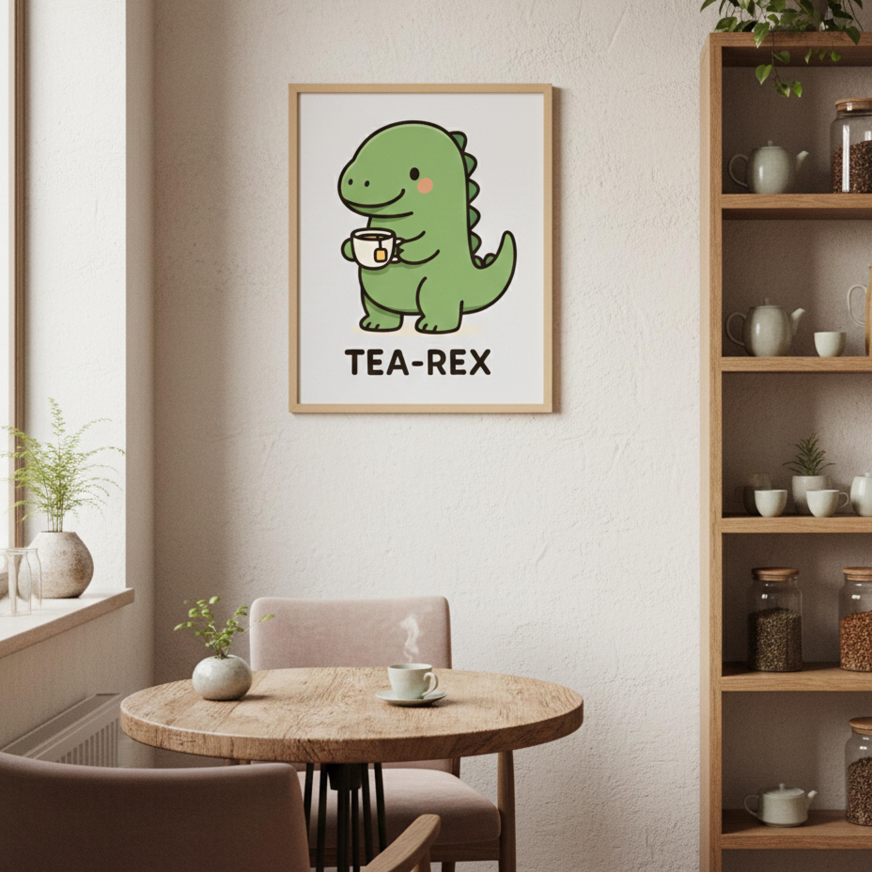 Tea Rex – Cute T-rex Dinosaur Tea Clipart PNG/SVG, Funny Dino Tea ...