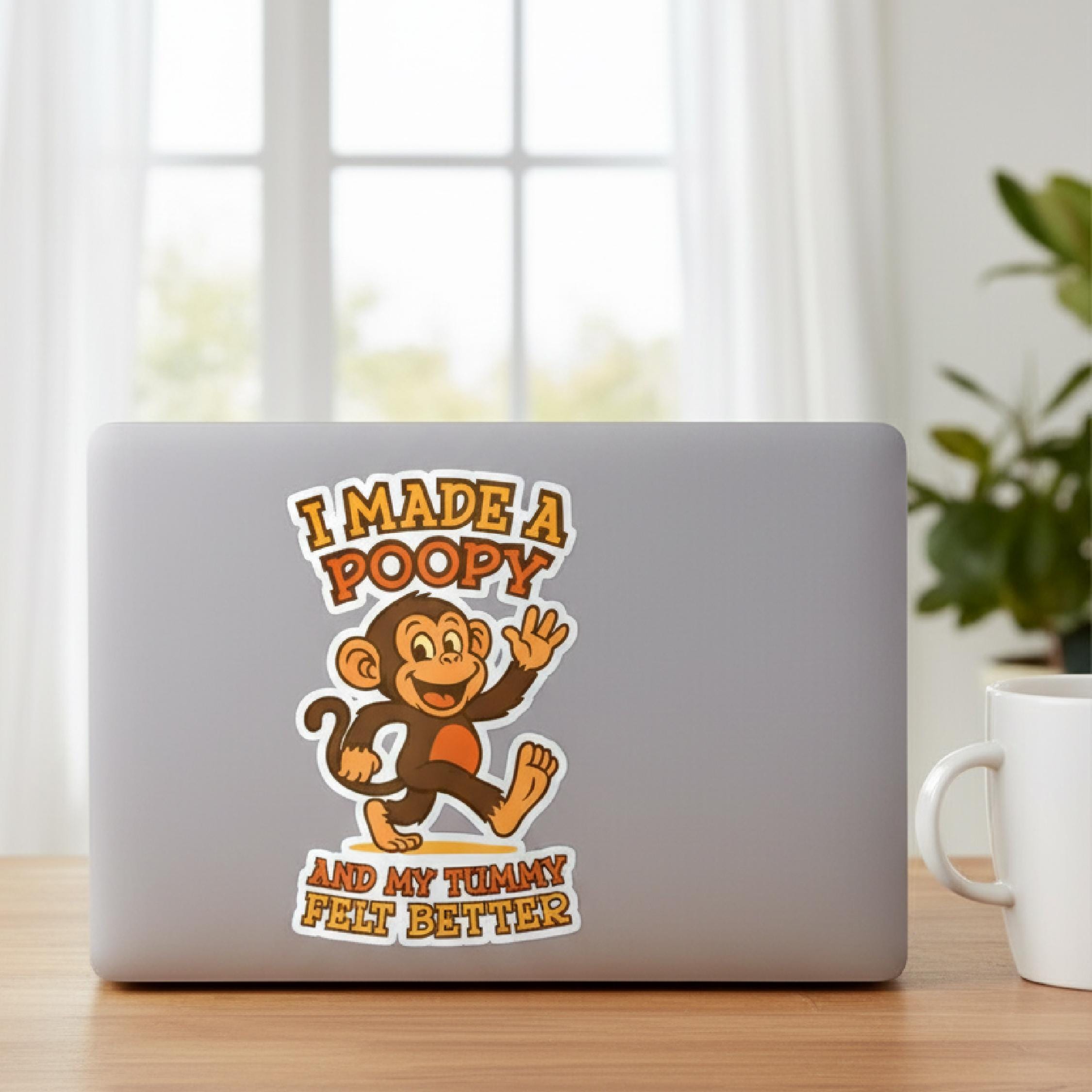 I Made A Poopy Funny Monkey SVG PNG EPS – Cute Animal Humor Digital ...