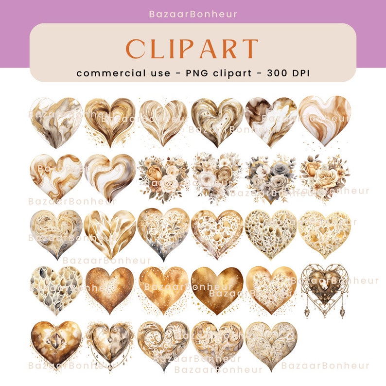 Beige Heart Clipart Valentine Beige Heart Png 300 DPI, 4000 Pixels ...