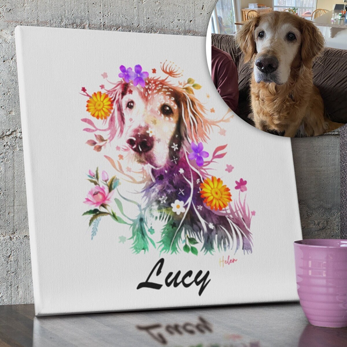 Personalized Dog Digital Art Dog Memorial Portrait Digital - Etsy