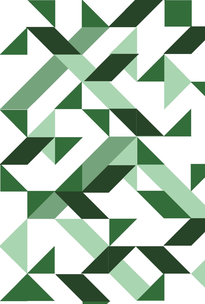 Green Geometric Background - Etsy