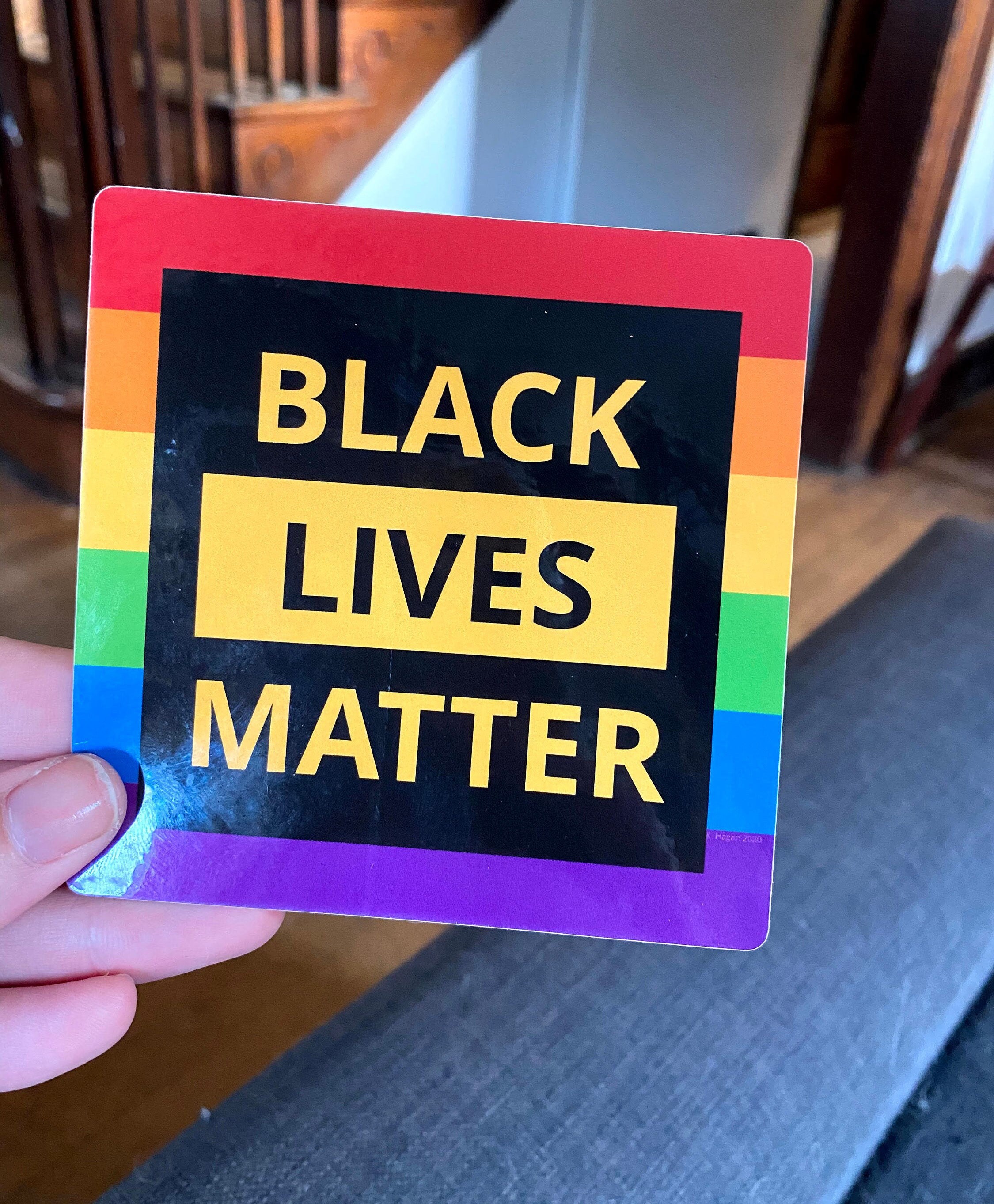 Black Lives Matter Rainbow Sticker - All Profits Donated - Etsy