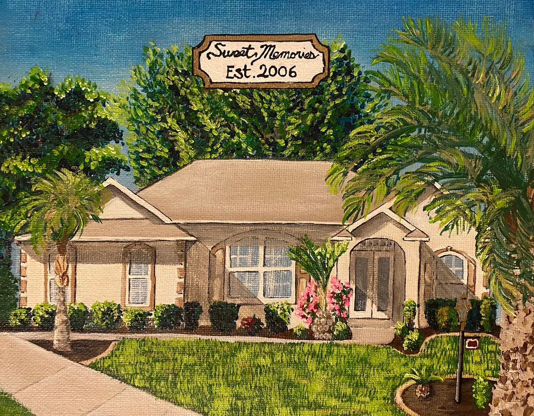 Custom House Portrait, Hand Painted , Original Painting, House Portrait ...