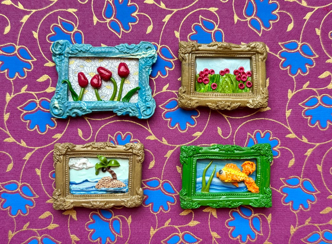 Polymer Clay Landscape Refrigerator Magnets - Etsy