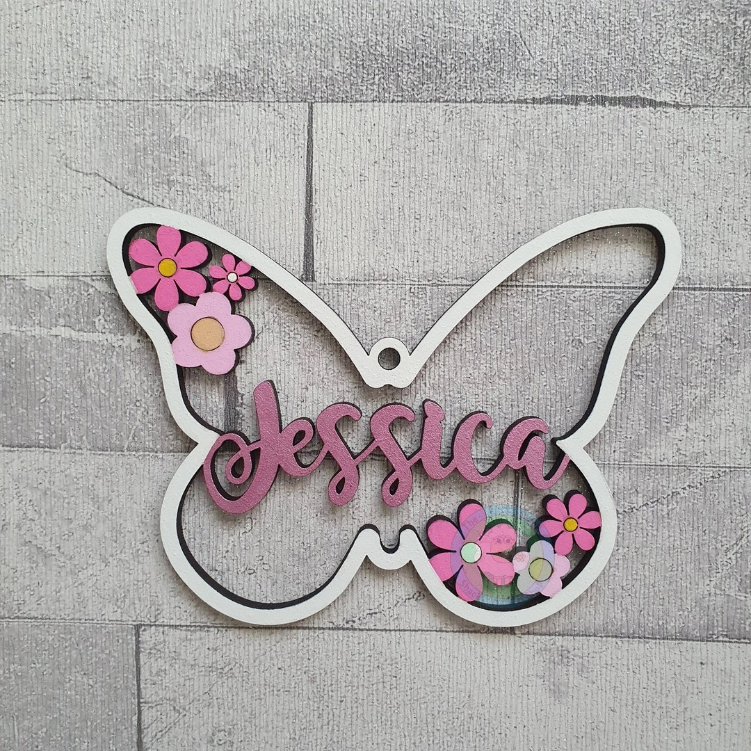 Personalised Butterfly Wooden Name Plaque - Etsy
