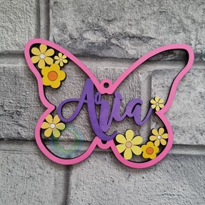 Personalised Butterfly Wooden Name Plaque - Etsy