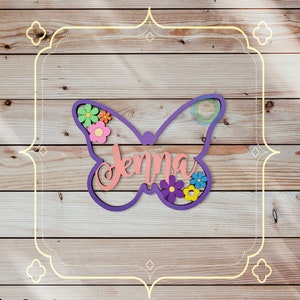 Personalised Butterfly Wooden Name Plaque - Etsy