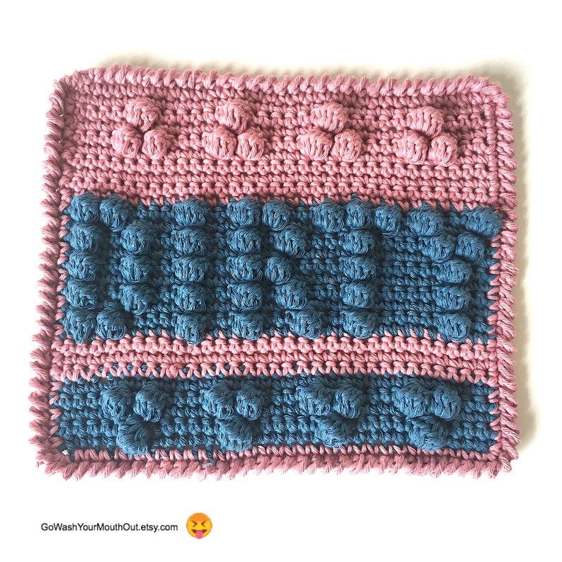 Dirty Dishcloth Crochet Pattern, Cleaning Cloth Wash Cloth Bobble/puff ...
