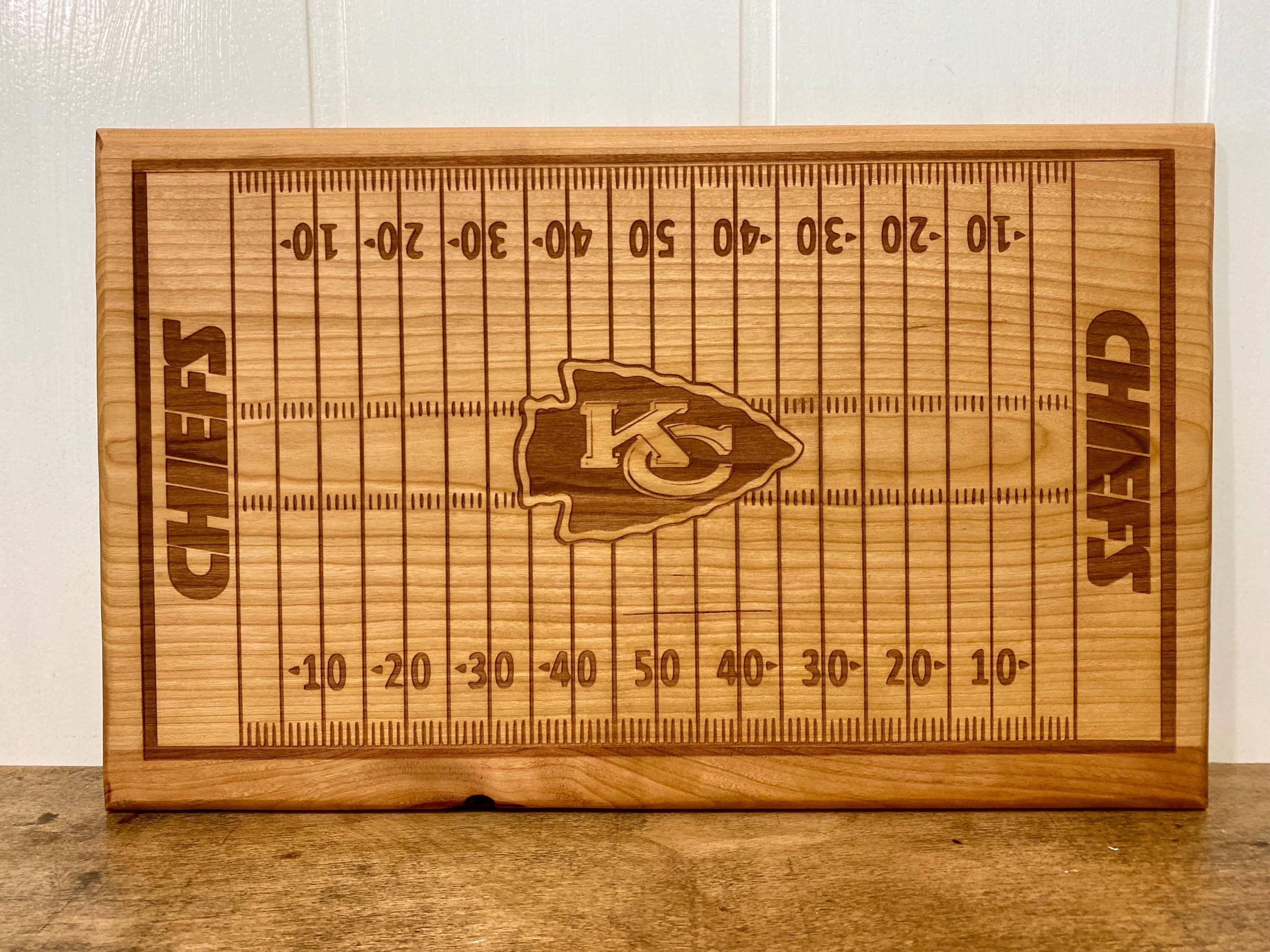 Kansas City Chiefs Cherry Wood Serving Tray-free SHIPPING - Etsy