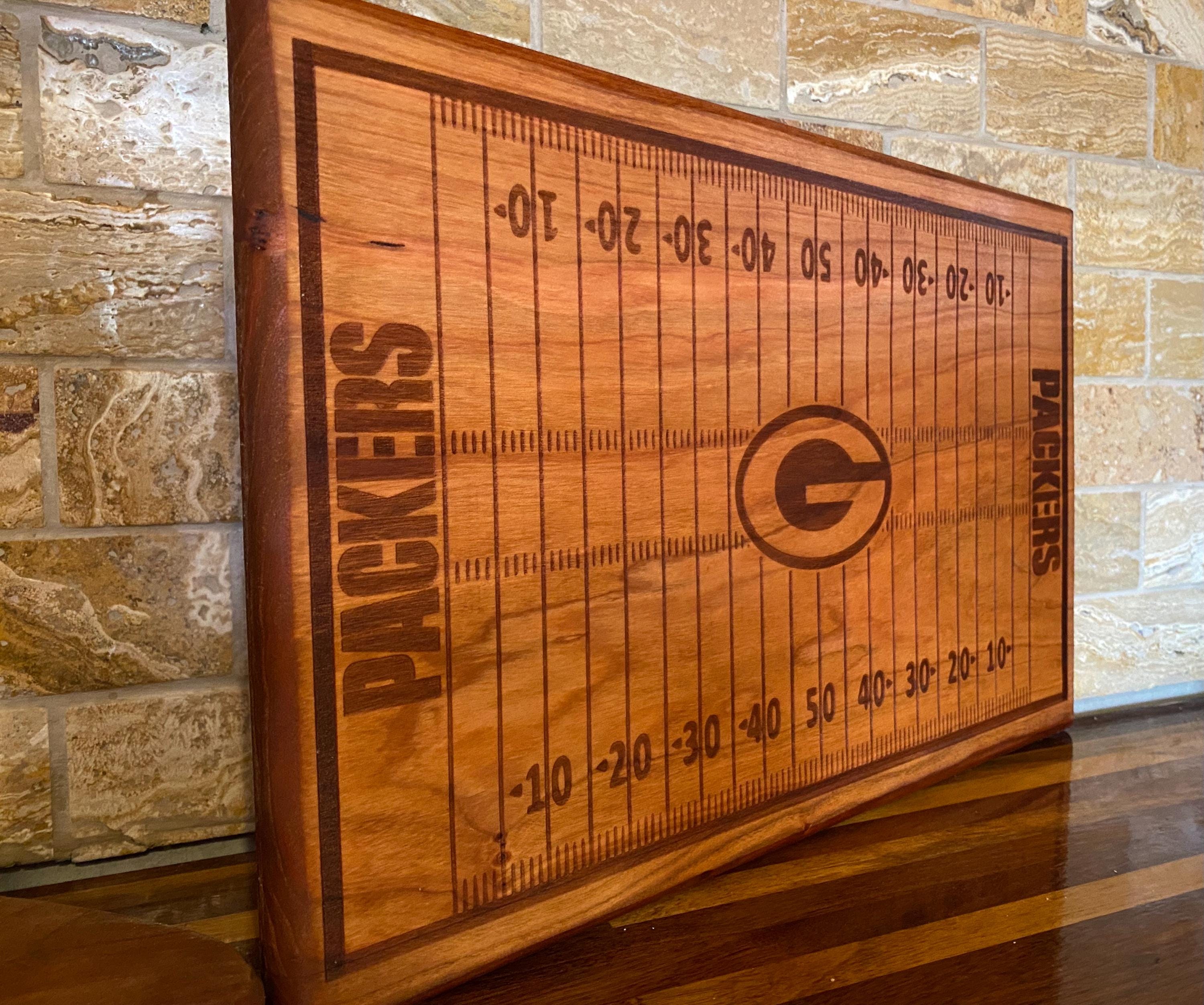 Green Bay Packers Cherry Wood Serving Tray-free SHIPPING - Etsy