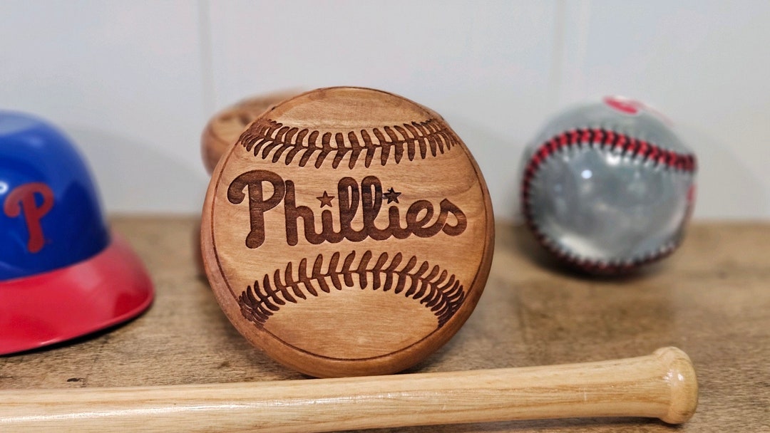 Philadelphia Phillies Coaster Set: Solid Cherry Wood With Bottle Opener ...