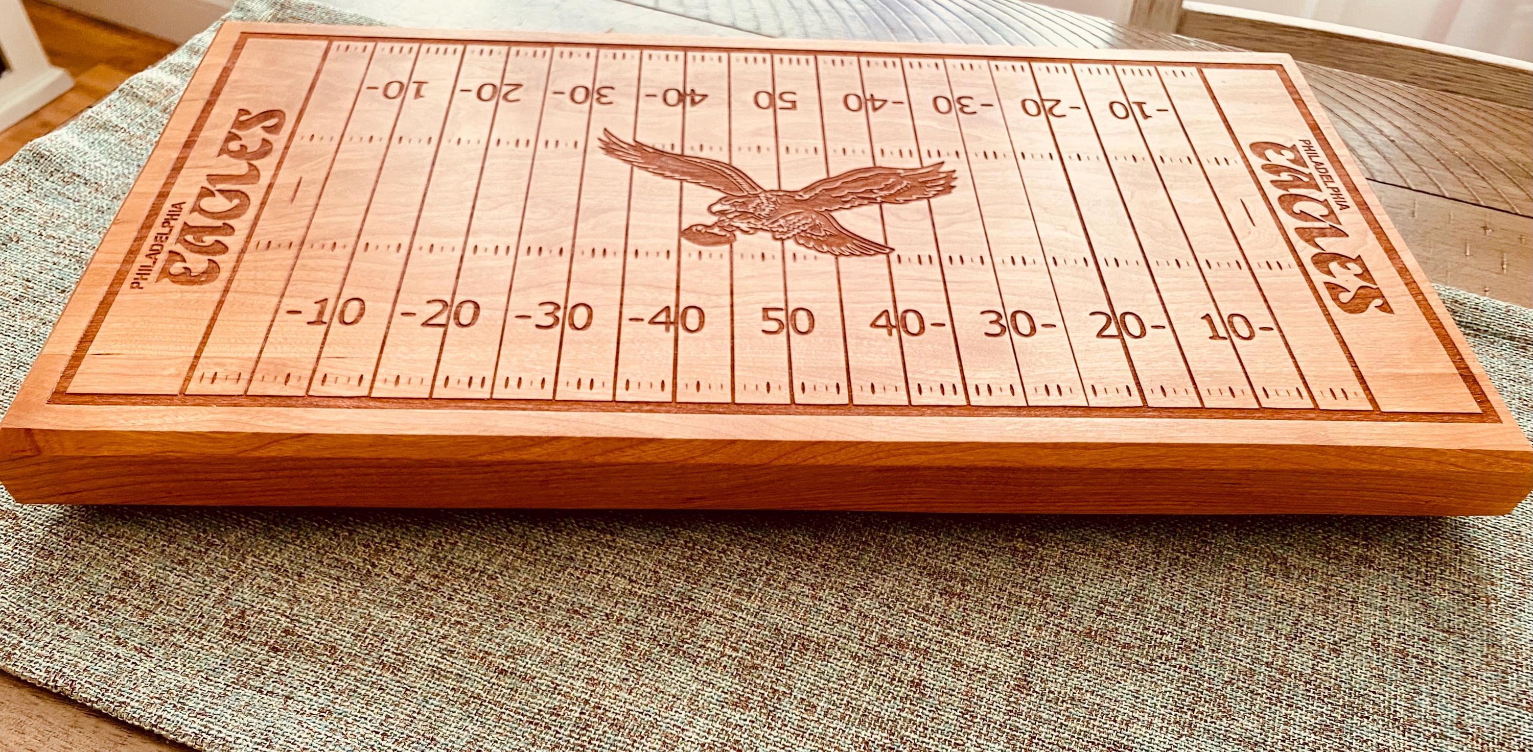 LIMITED EDITION Philadelphia Eagles Throwback Cherry Wood Serving Tray ...