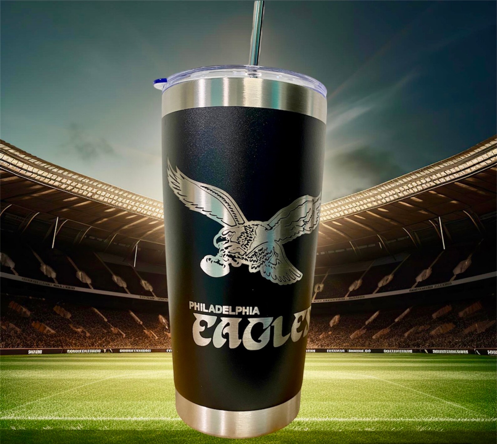 20 Oz. Eagles Stainless Steel Tumbler FREE SHIPPING - Etsy