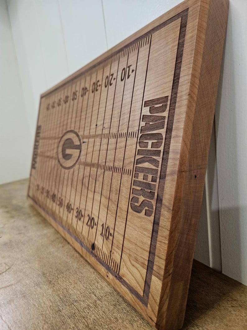 LIMITED EDITION Greenbay Packers Cherry Wood Serving Tray-free Shipping ...
