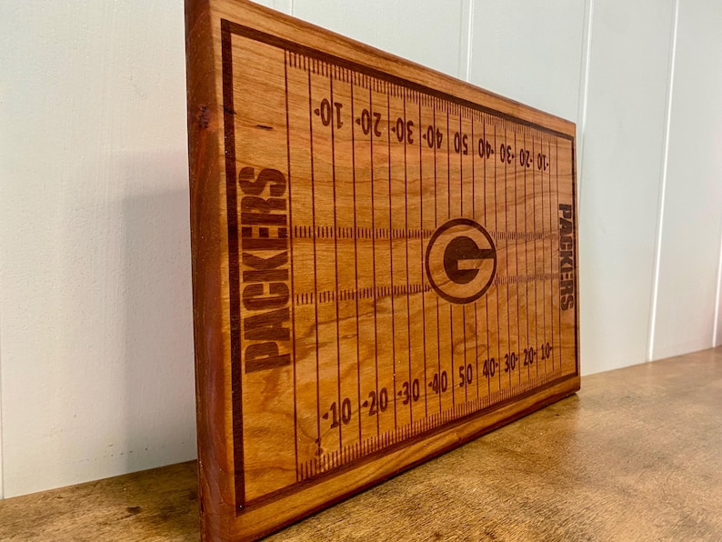 Green Bay Packers Cherry Wood Serving Tray-free SHIPPING - Etsy