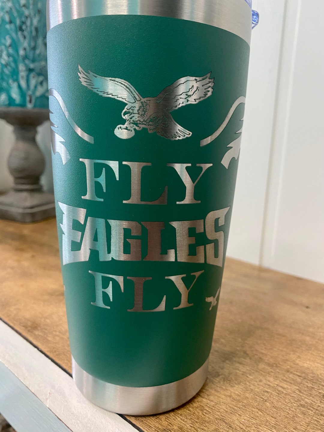 20 Oz. Eagles Stainless Steel Tumbler W/ Straw -FREE SHIPPING - Etsy
