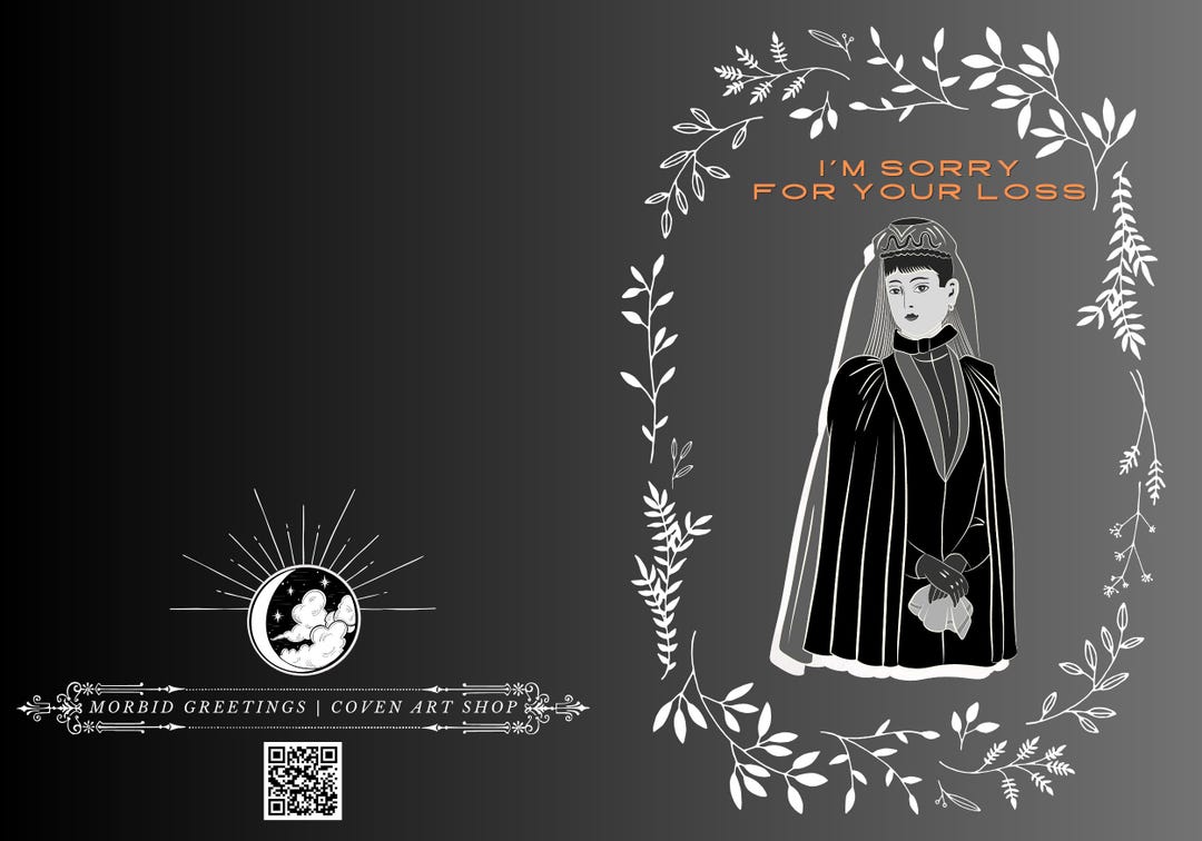 Sorry for Your Loss Card | Morbid Greetings | Goth Greeting Card | Joke ...