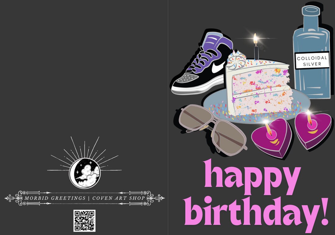 Happy Birthday Cult Card | Morbid Greetings | Goth Greeting Card | Dark ...