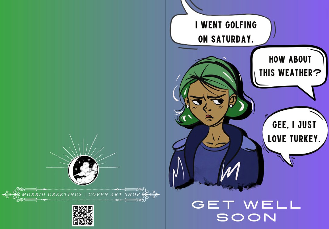 Get Well Soon Card | Morbid Greetings | Goth Greeting Card | Funny Card ...
