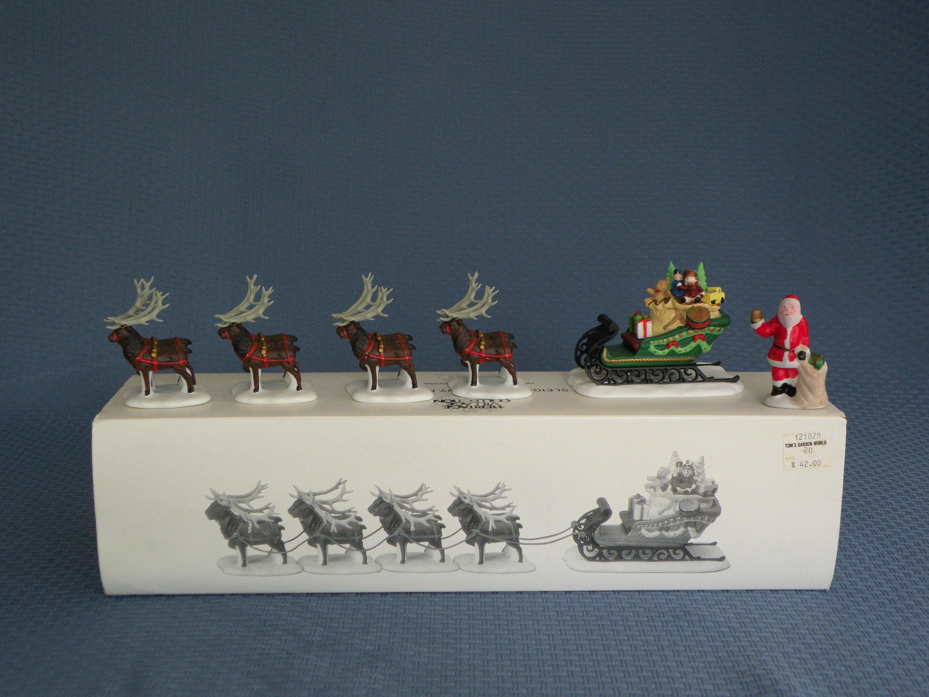 Dept. 56 Sleigh and Eight Tiny Reindeer | Etsy