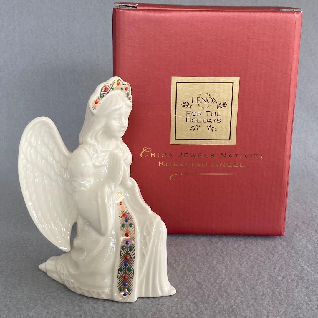 Kneeling Angel Lenox China Jewels Nativity Porcelain Praying Angel ...