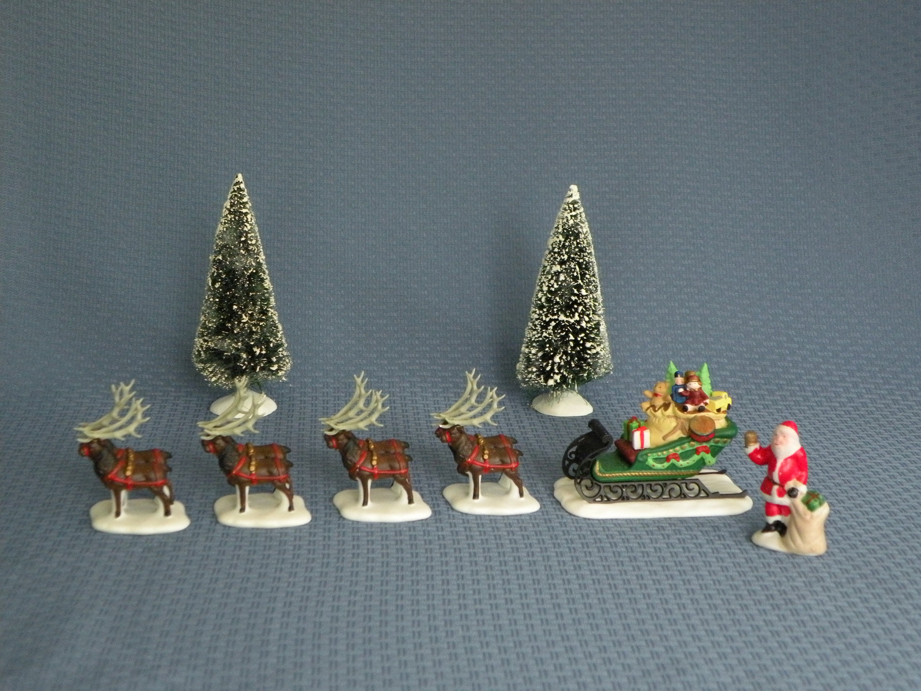 Dept. 56 Sleigh and Eight Tiny Reindeer | Etsy