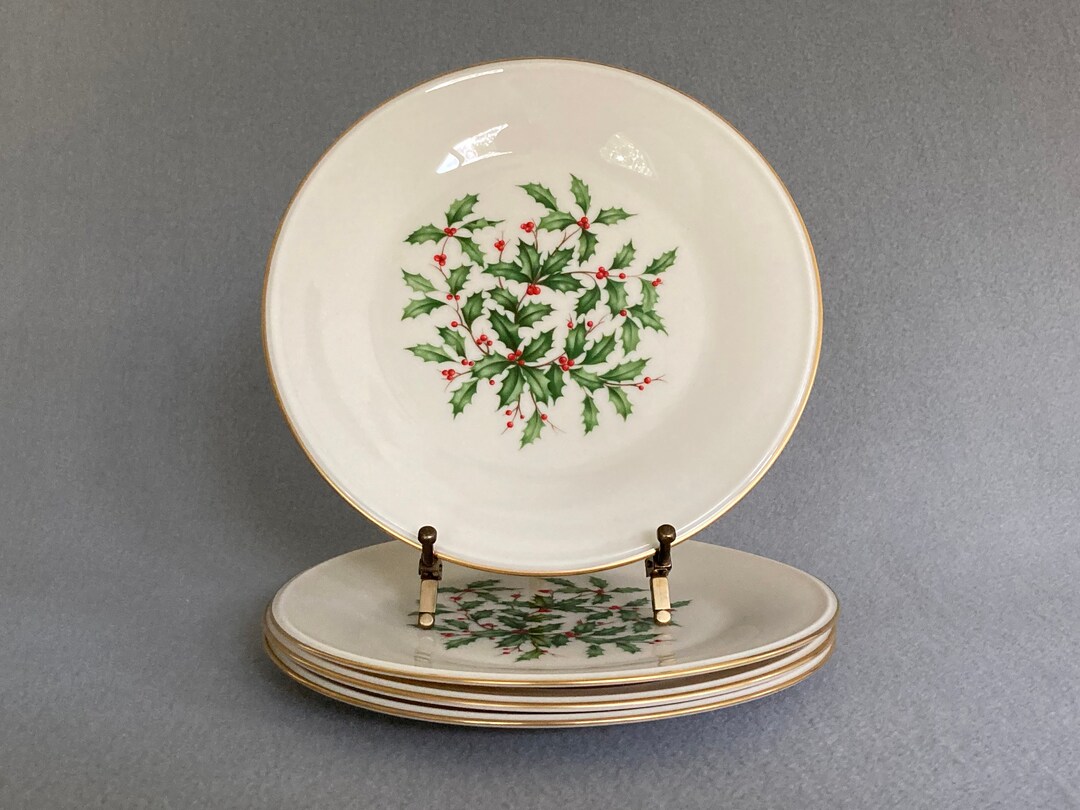 Lenox Special Holly & Berry Dessert or Salad Plates - Set of 4 ...