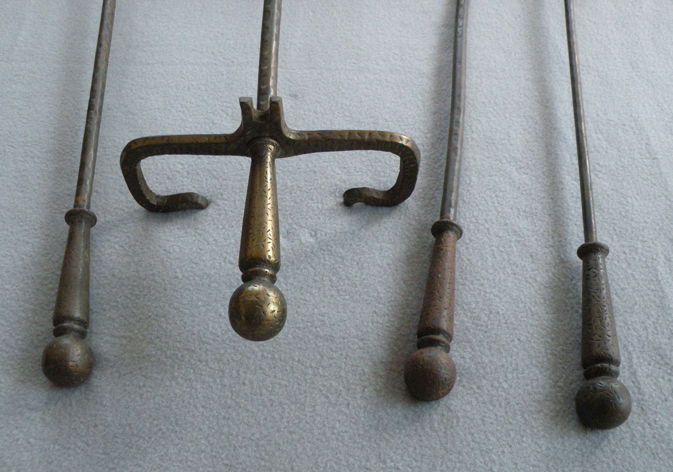Vintage Hammered Cast Iron Fireplace Tool Set With Stand - Etsy