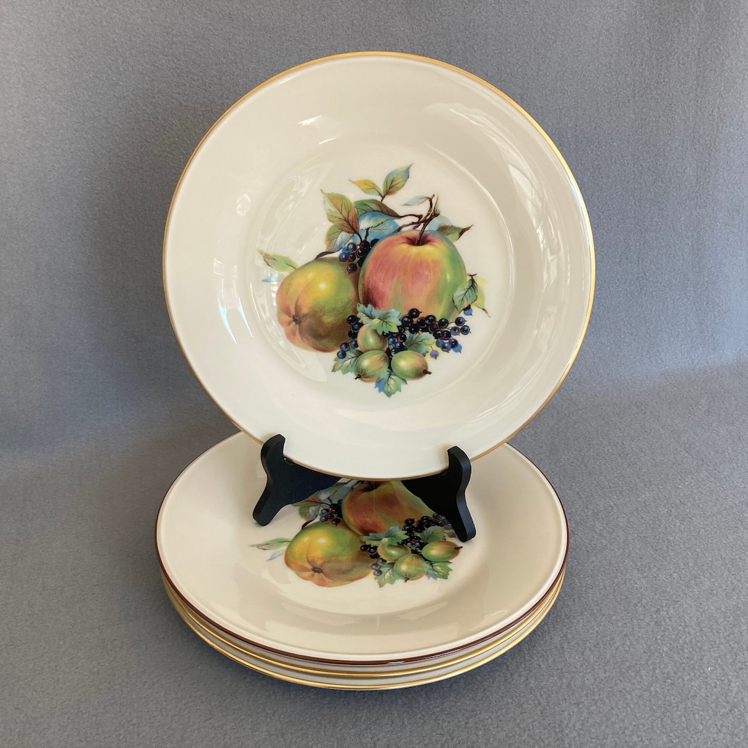 Lenox Special APPLE Dinner Plates Set of 4 Made in USA Vintage Fruit ...