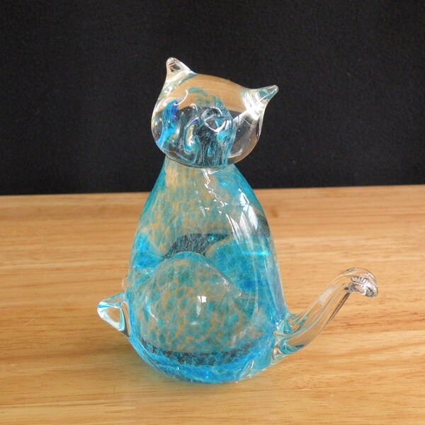 Glass Cat Figurine - Etsy