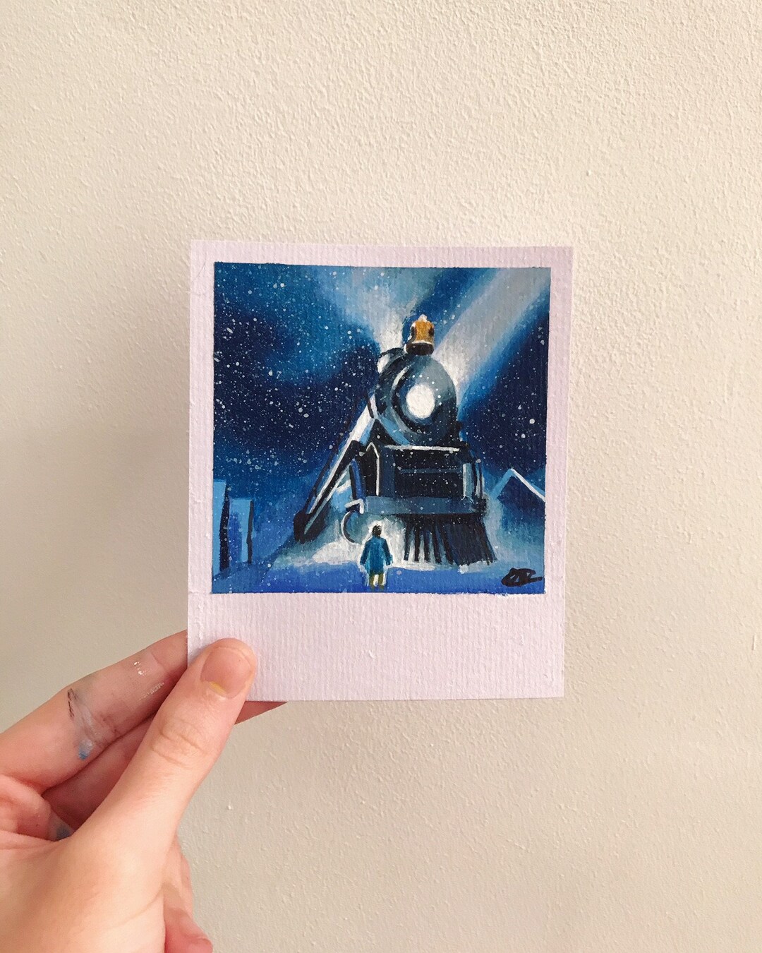 The Polar Express Polaroid Painting - Etsy
