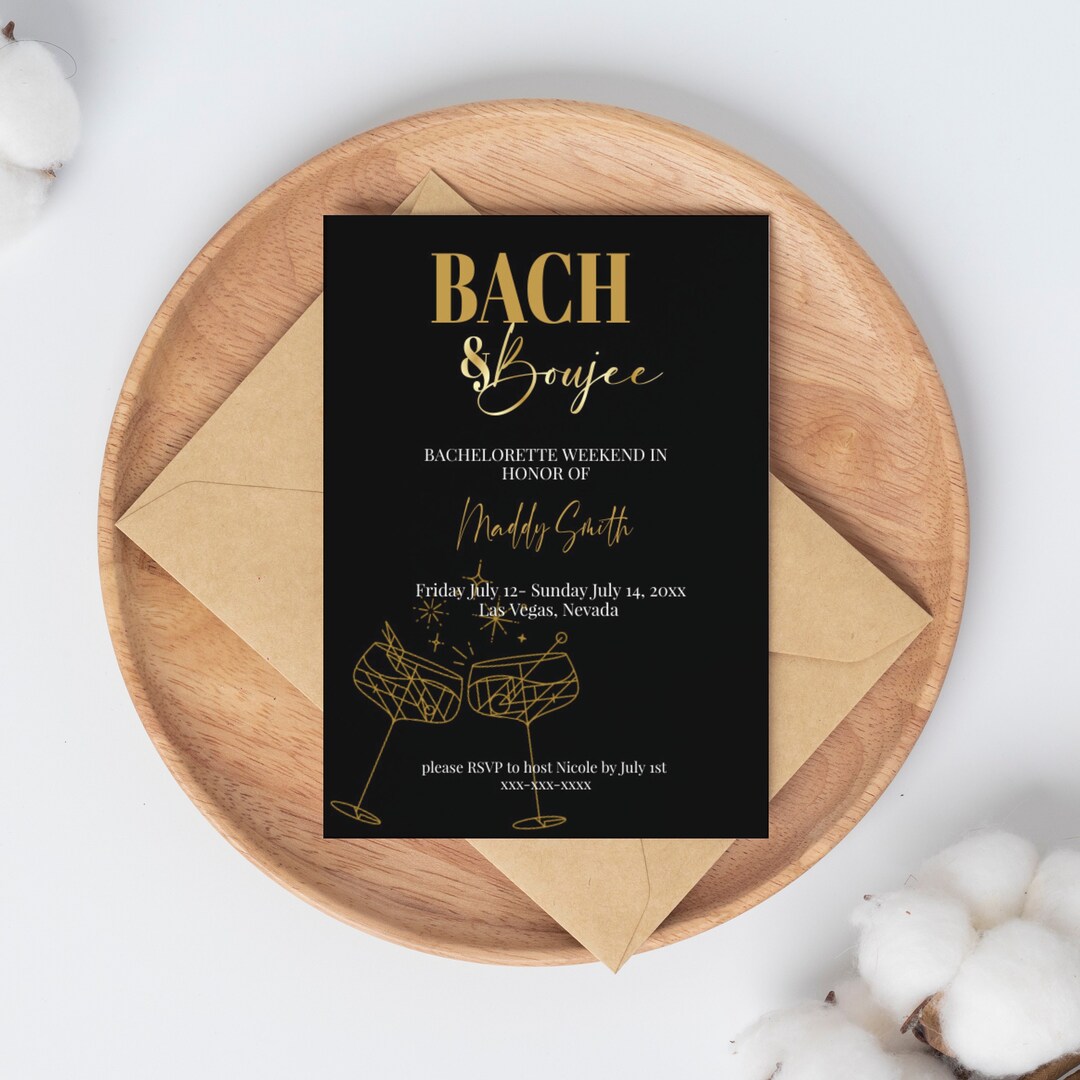 Bach and Boujee Invite, Invitation & Itinerary Timeline, Modern ...