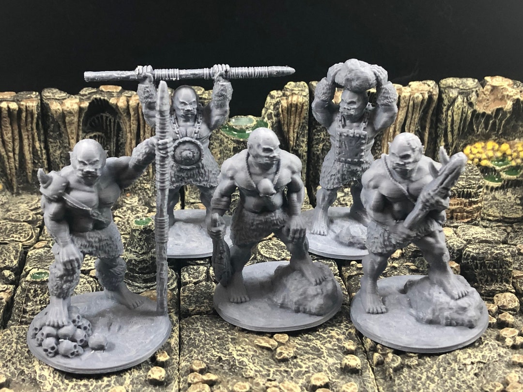 Fearsome Ogres Miniatures | Set of 5 - 28mm Scale D&D Monsters ...