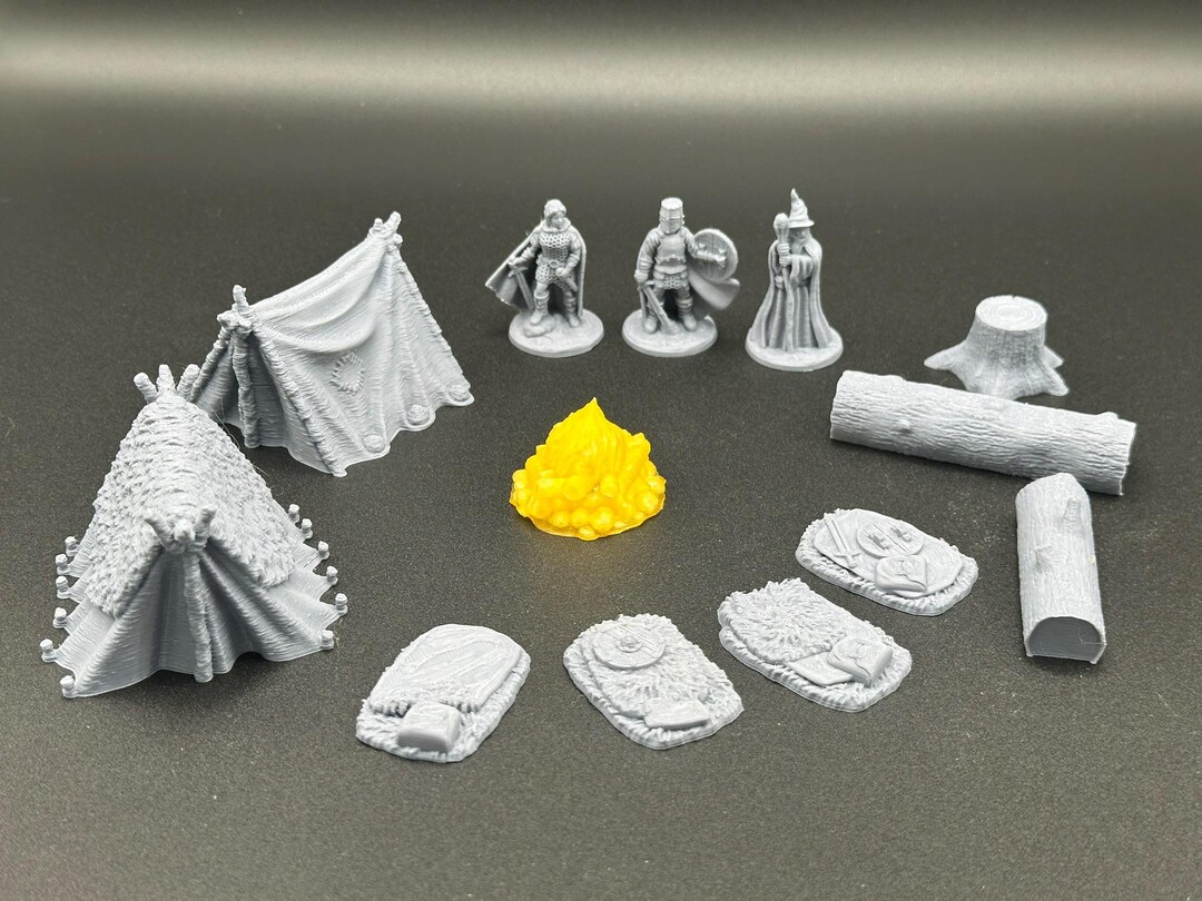3d-printed Fantasy RPG Camp Set With LED Campfire – Tabletop D&D ...