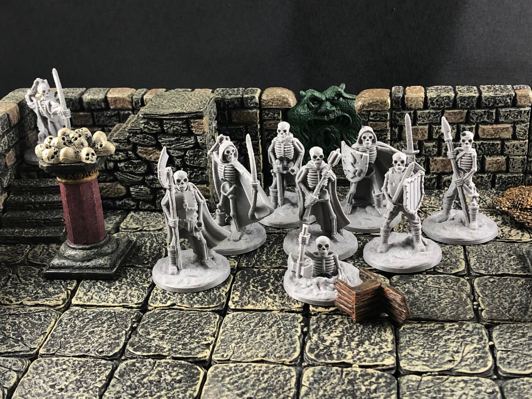 Skeleton Horde Miniatures | Set of 9 - 28mm D&D Monsters - Tabletop RPG ...
