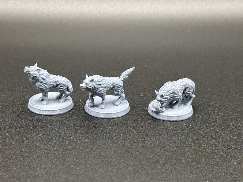 Wolf Pack Miniature Set – Three Dynamic Figures for Tabletop Rpgs - Etsy