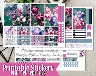 Boho Round Floral Label Stickers, Neutral Color Boho Planner Stickers ...