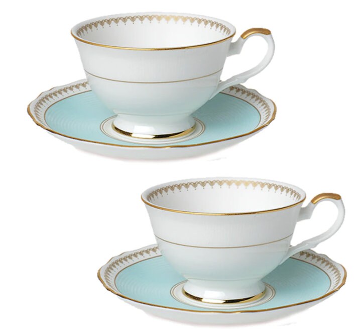 Hankook chinaware Royal Pale Blue Coffee/Tea 2 Sets 4pc - Etsy.de