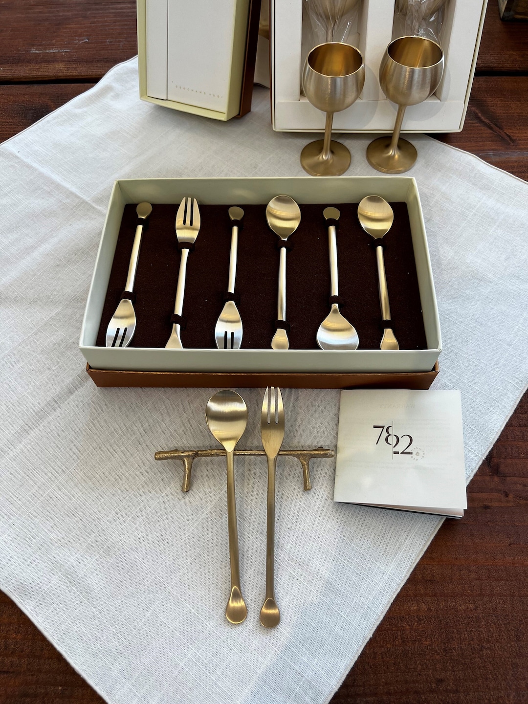 Korean Premium Bronzeware BANGJJA YUGI 한국 유기 놋그릇 - Tea Fork Tea Spoon ...