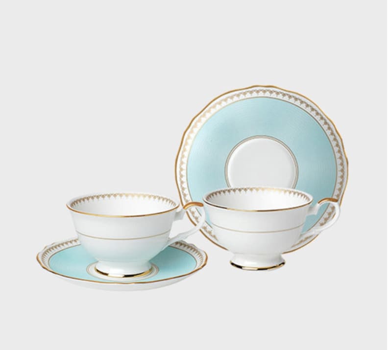 Hankook Chinaware royal Pale Blue Coffee/tea 2 Sets 4pc, With Tea Pot ...