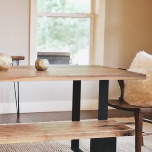 Custom Solid Walnut Dining Table With U-shape Legs - Etsy