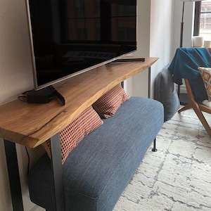 Handmade Live Edge Walnut TV Stand – Mid Century Modern Table - Etsy