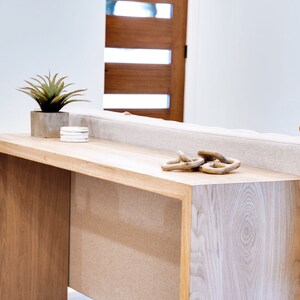 Modern Oak Waterfall Entry Table - Modern Wood Entry Table, TV Console ...