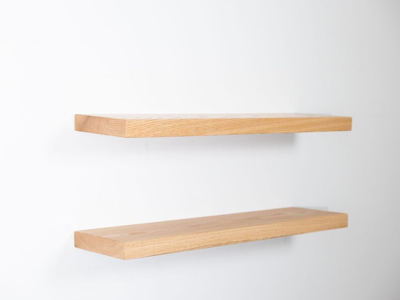 White Oak Floating Shelf With Bracket Light Wood Floating - Etsy