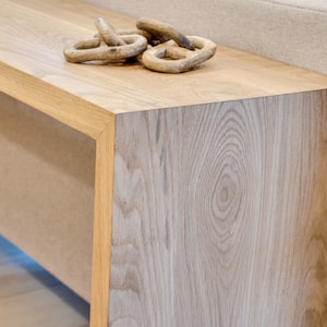 Modern Oak Waterfall Entry Table - Modern Wood Entry Table, TV Console ...