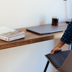 Walnut Waterfall Desk Handmade Straight Edge Desk Cascading Collection ...