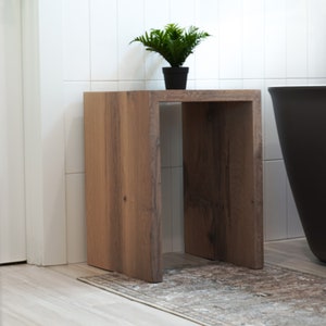 Oak End Table, Waterfall End Table, Modern Natural Oak Side Table Solid ...