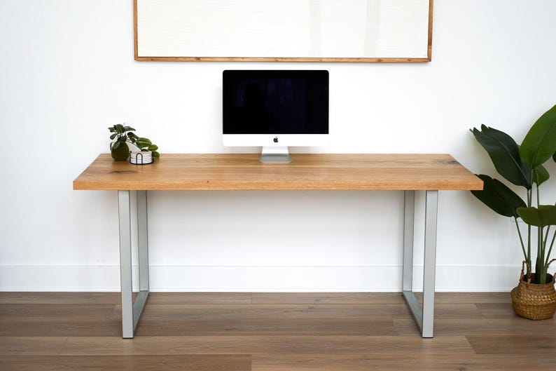 Customizable Solid Oak Desk - Office Desk, Modern Desk, Solid Wood Desk ...