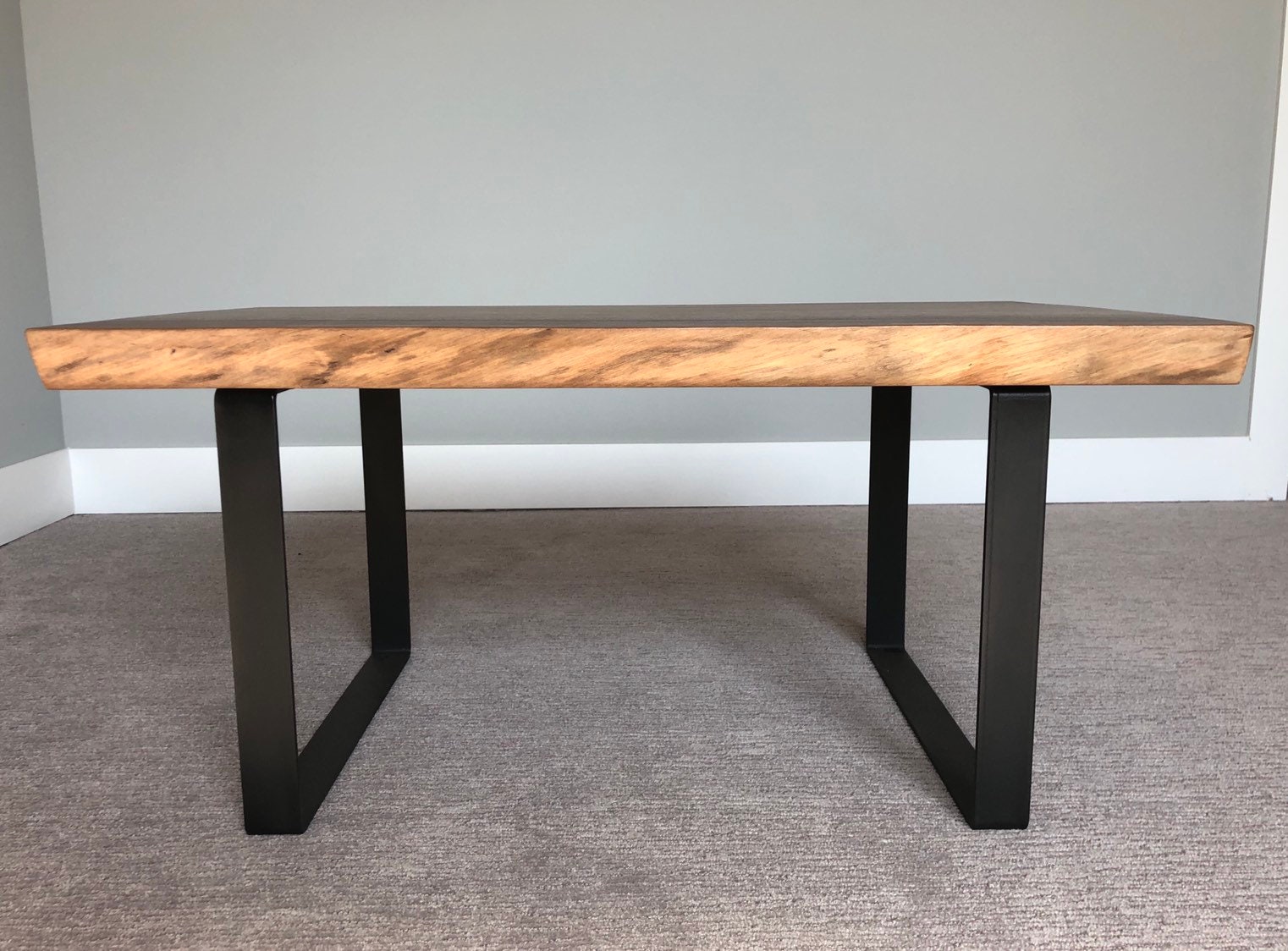 Walnut Coffee Table Solid Wood Slab Natural Live Edge - Etsy