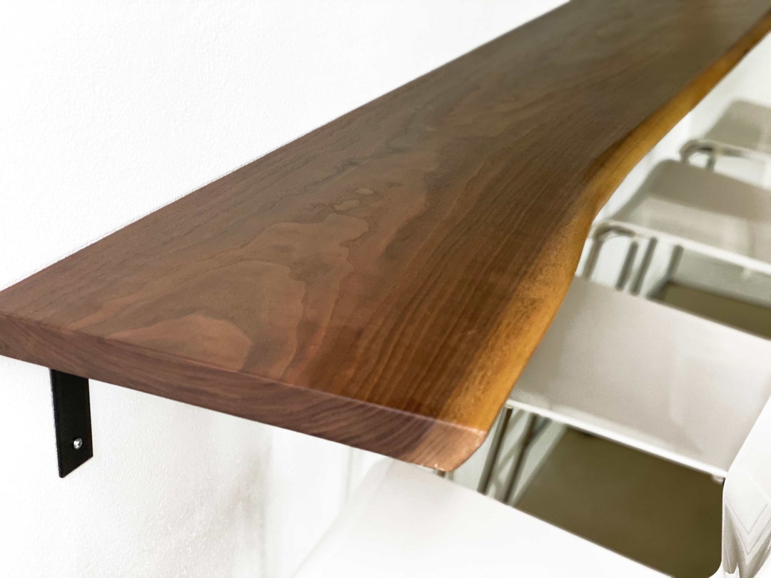 Solid Walnut Floating Shelf, Any Size, Farmhouse Shelf, Modern Floating ...